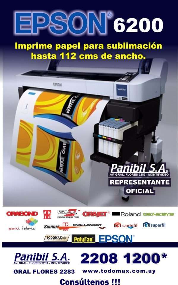 Epson 6200: Impresión de papel para sublimación | Todomax